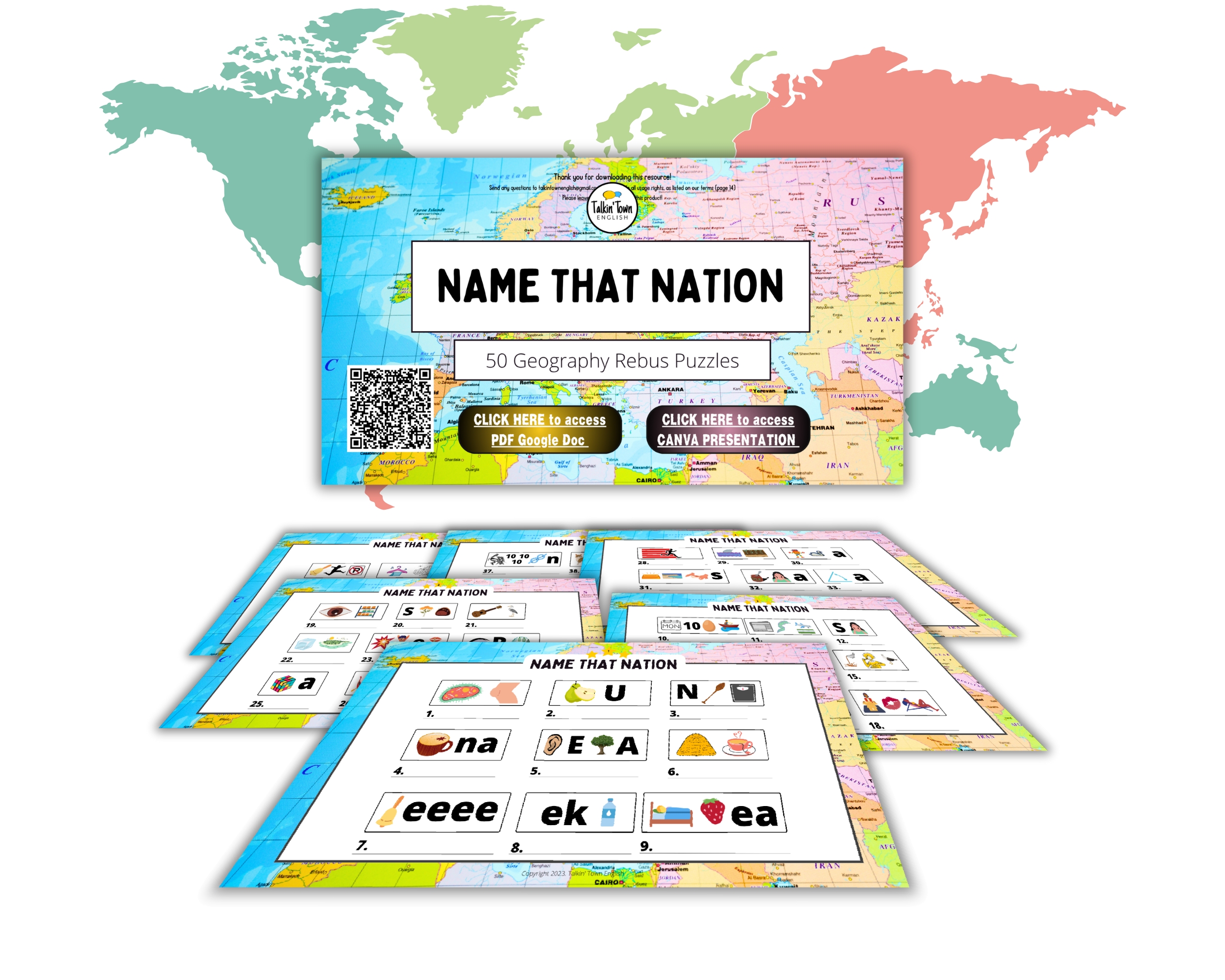 Geography Rebus Puzzles: Name That Nation - Talkin' Town English