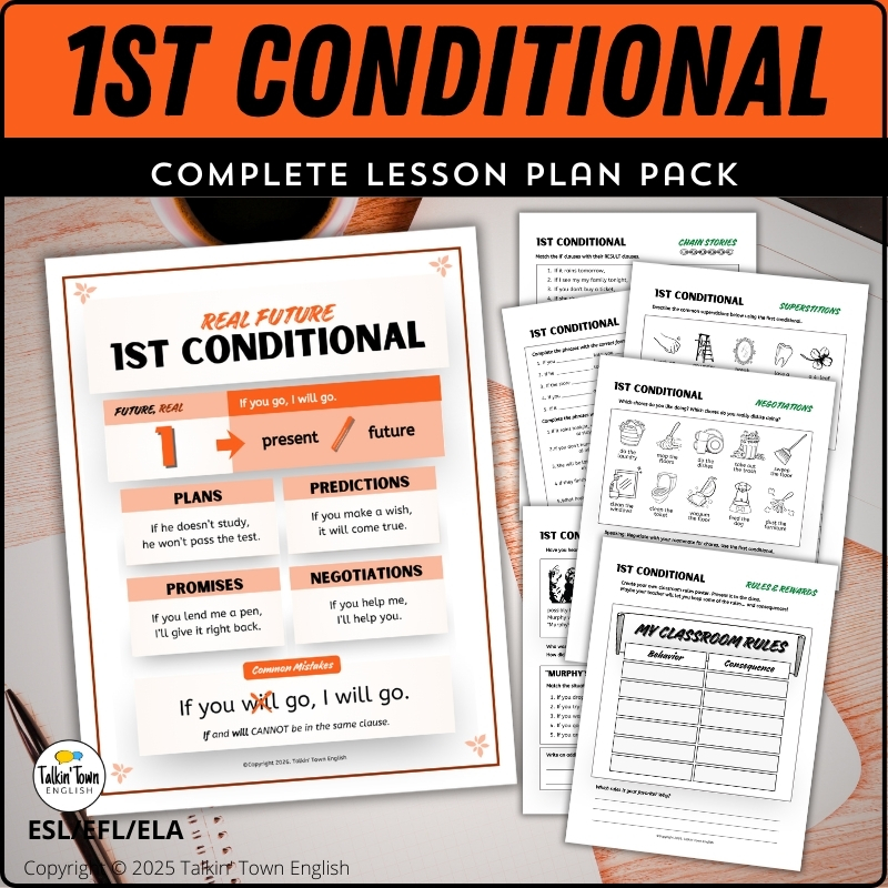 First Conditional Practice Worksheets Set PDF - Talkin' Town English